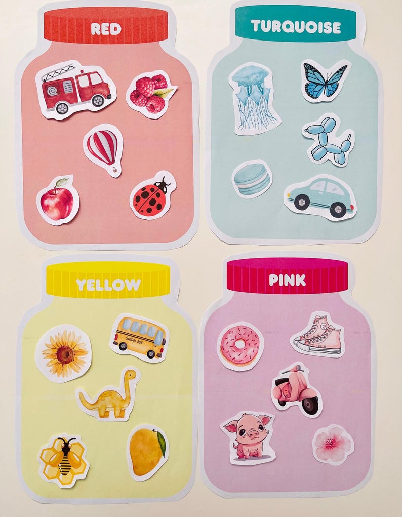 Color Matching Activity, Sorting Game in Jars, Montessori Toddler ...
