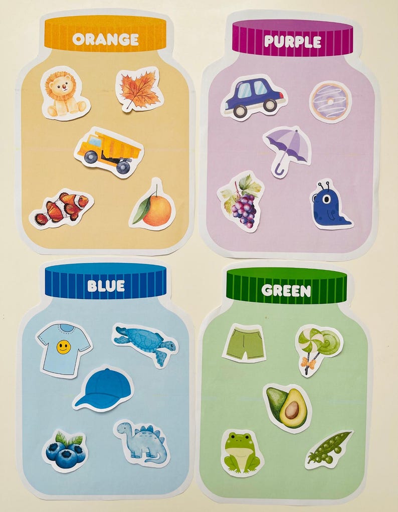 Color Sorting Game | Montessori Printable Activity for Kids, Preschool ...