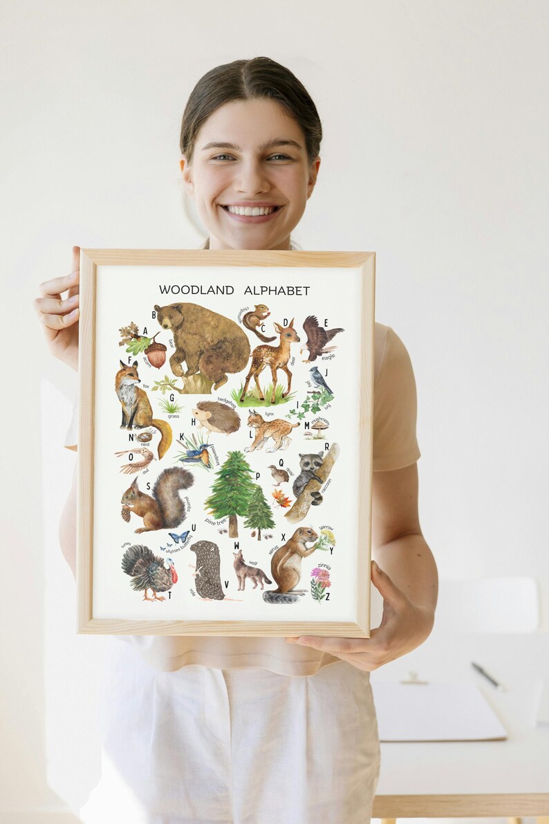 Woodland Alphabet Poster | Forest Animals A–Z Print | Educational ...