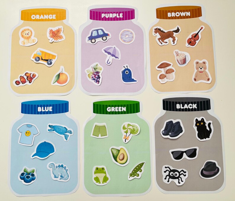 Color Matching Activity, Sorting Game in Jars, Montessori Toddler ...