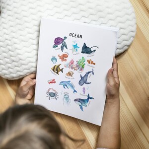 Ocean Animals Print | Printable Sea Creatures Poster for Kids Room ...