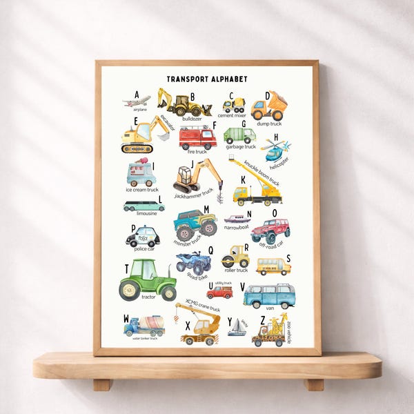 Transportation Alphabet - Etsy