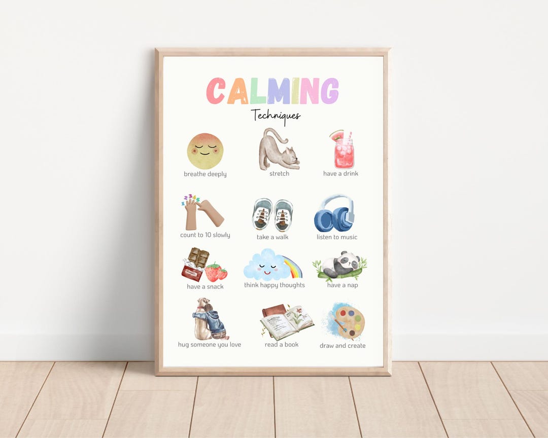 Calming Techniques Poster |printable Anxiety Relief Wall Art for ...