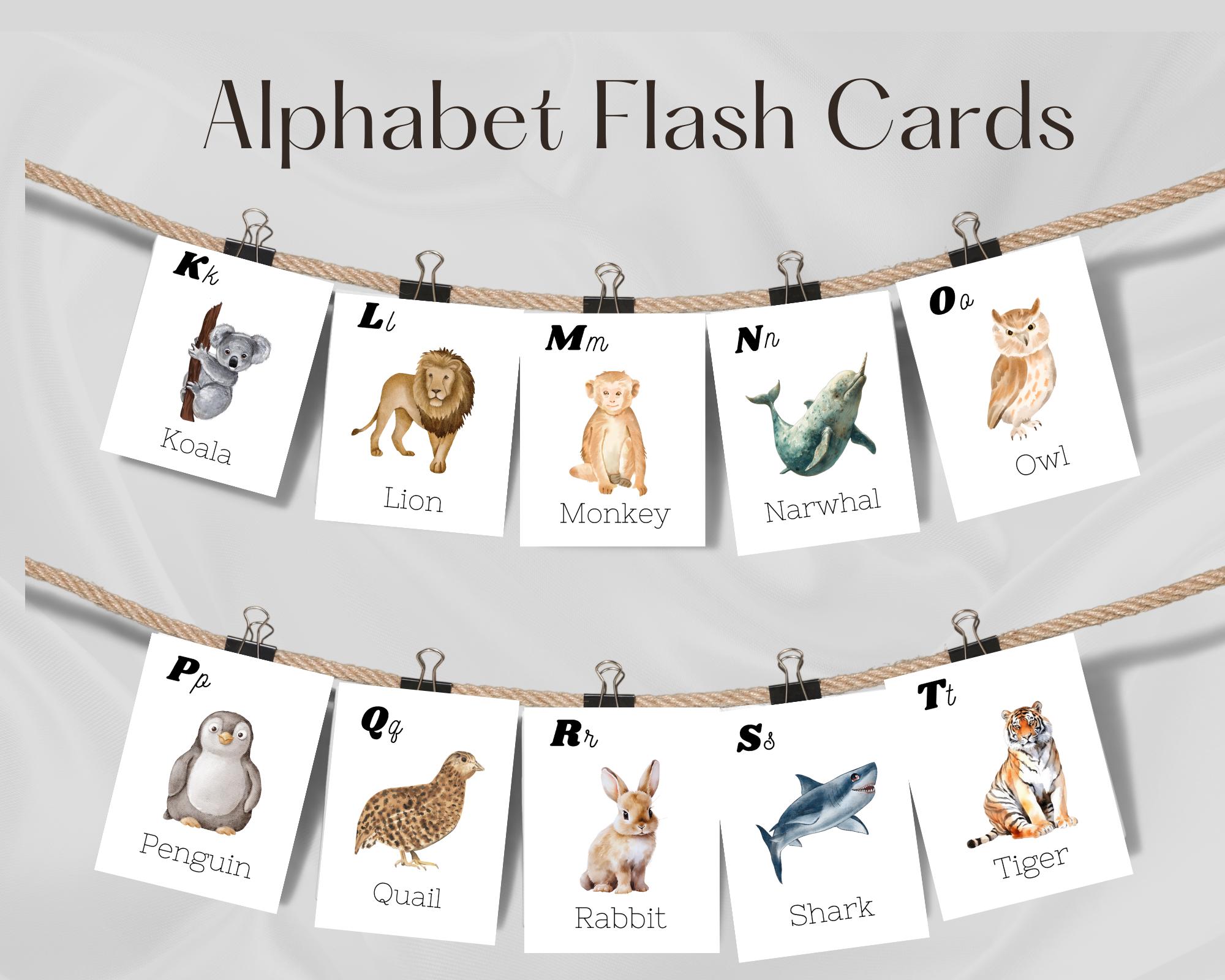 ABC Flashcards, Printable Animal Alphabet Cards, Nursery Decor ...