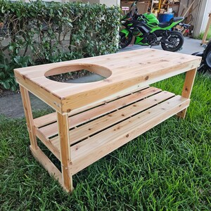 Handcrafted Cedar Grill Tables for Big Green Egg, Kamado Joe, and Primo ...
