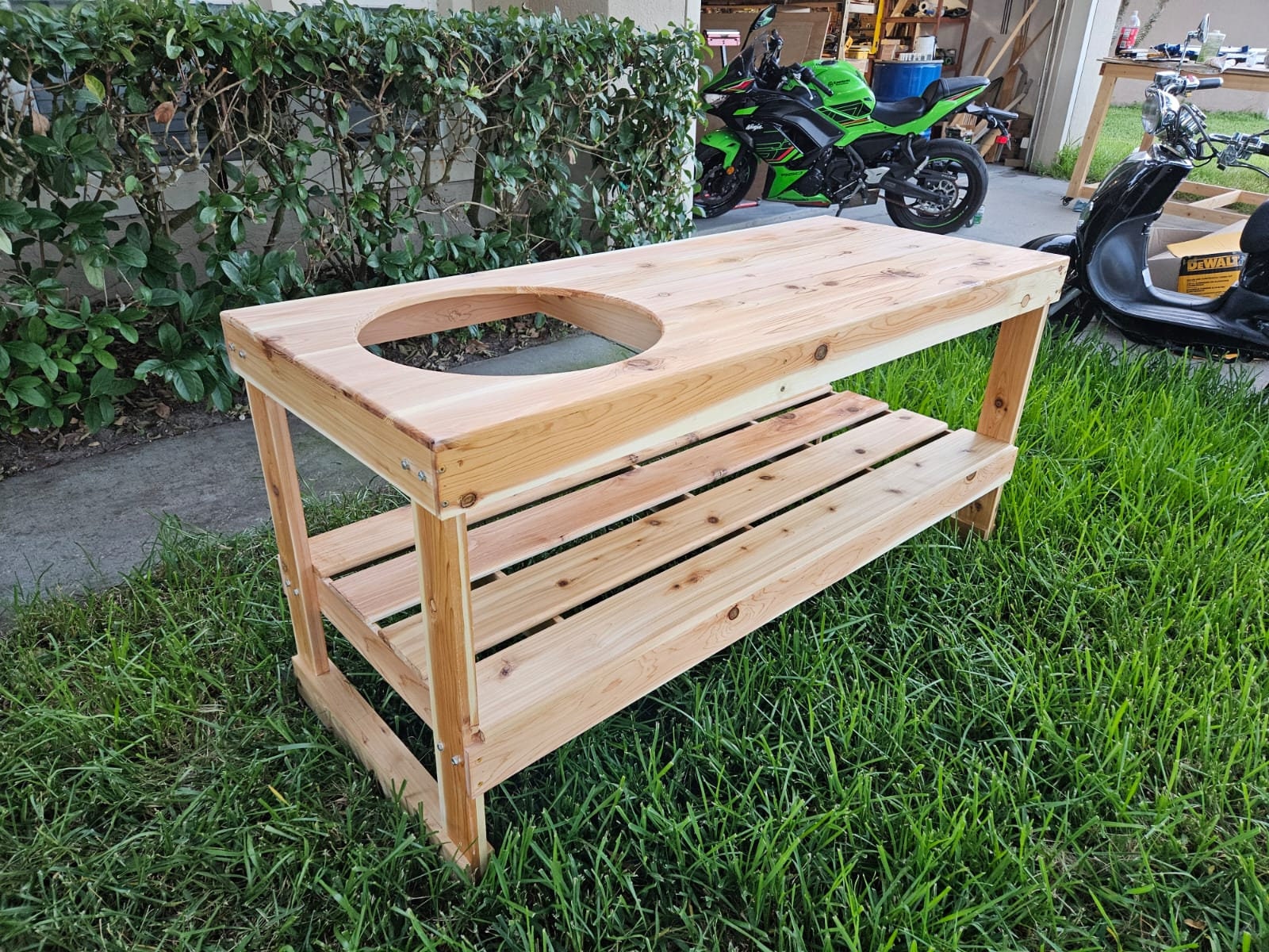 Handcrafted Cedar Grill Tables for Big Green Egg, Kamado Joe, and Primo ...