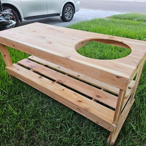 Handcrafted Cedar Grill Tables for Big Green Egg, Kamado Joe, and Primo ...