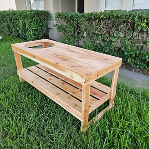Handcrafted Cedar Grill Tables for Big Green Egg, Kamado Joe, and Primo ...