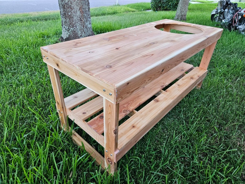 Handcrafted Cedar Grill Tables for Big Green Egg, Kamado Joe, and Primo ...