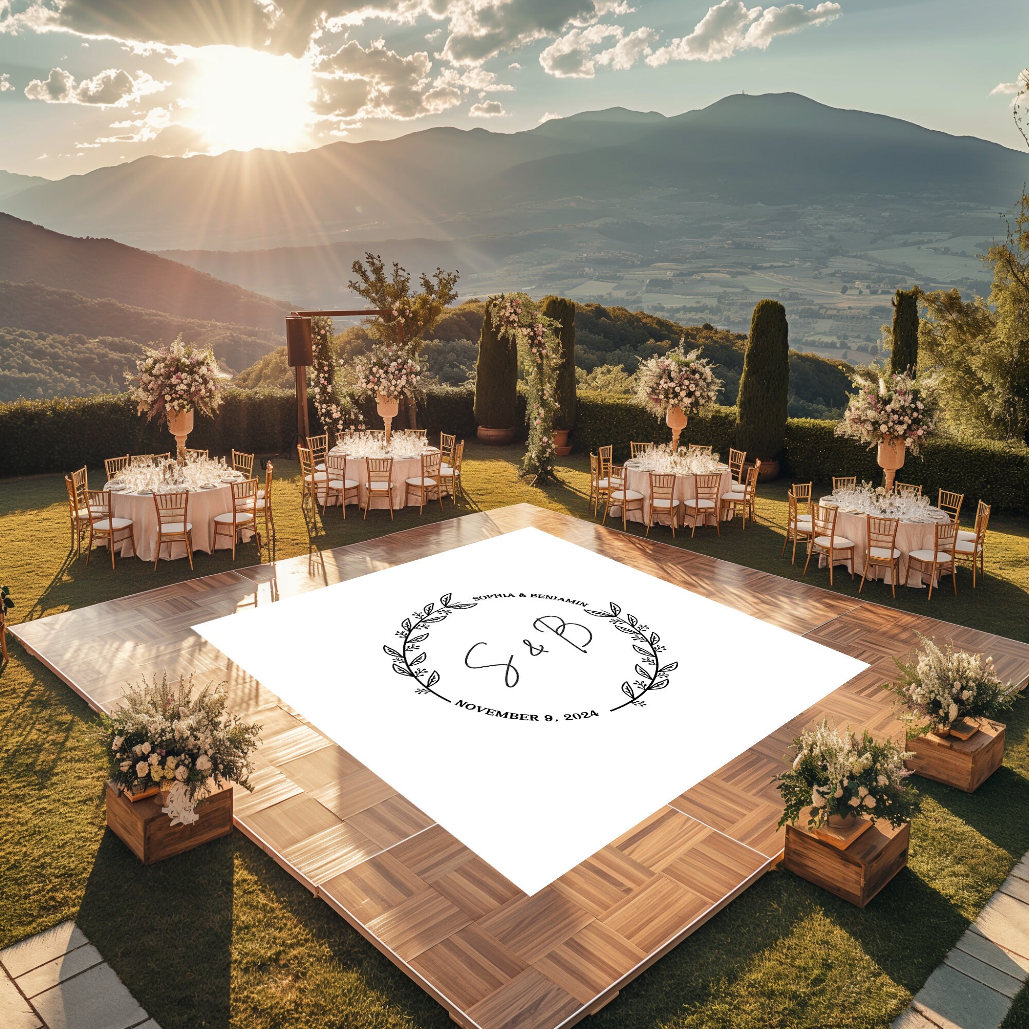 Personalized Dance Floor Wrap, Dance Floor Decal, Reception Dance Floor ...