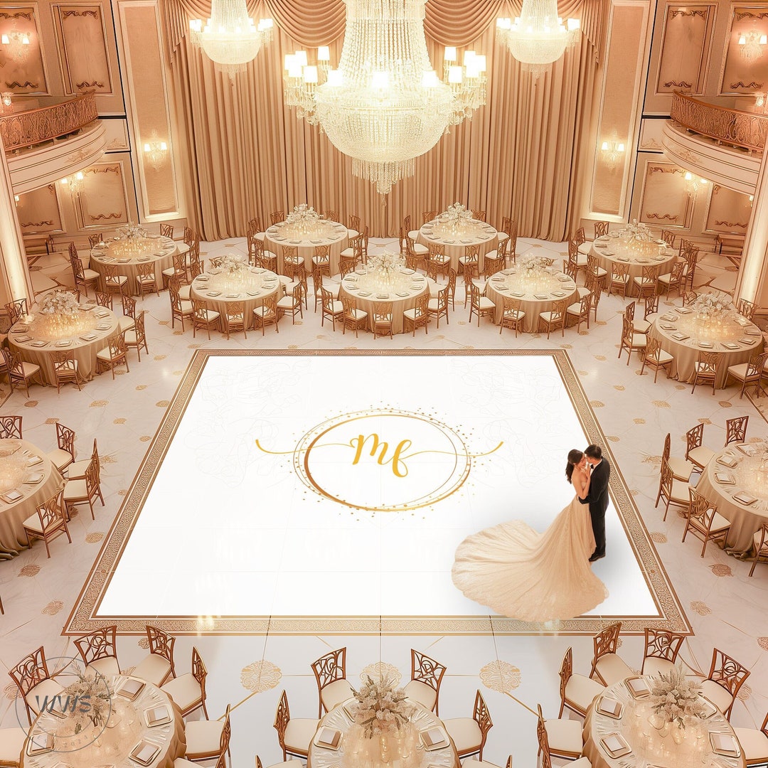 Premium Dance Floor Wrap | Wedding Dance Floor | Monogram Vinyl Floor ...