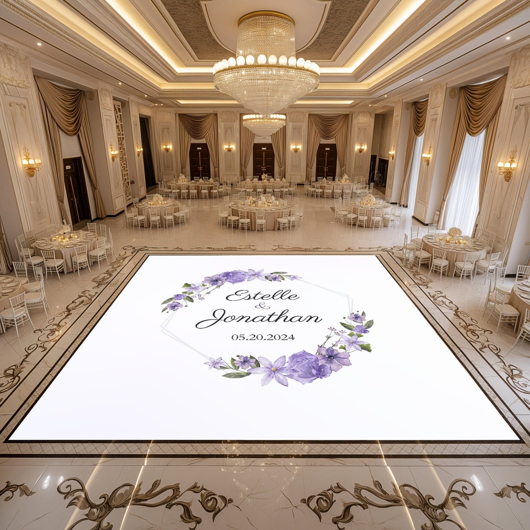 Wedding Dance Floor Wrap | Custom Names Floor Decal | Reception Dance ...