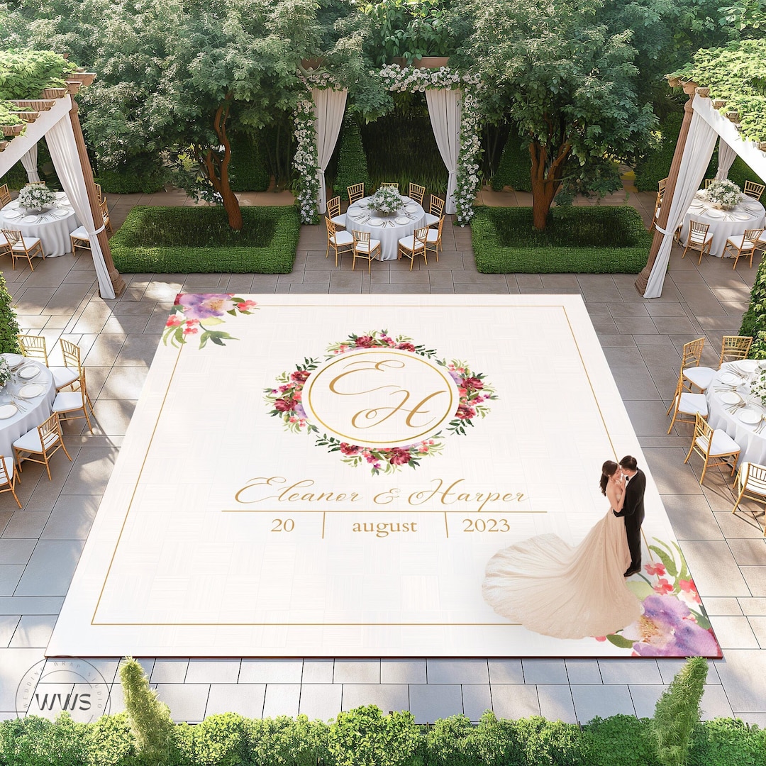 Wedding Dance Floor Wrap | Custom Names Floor Decal | Reception Dance ...