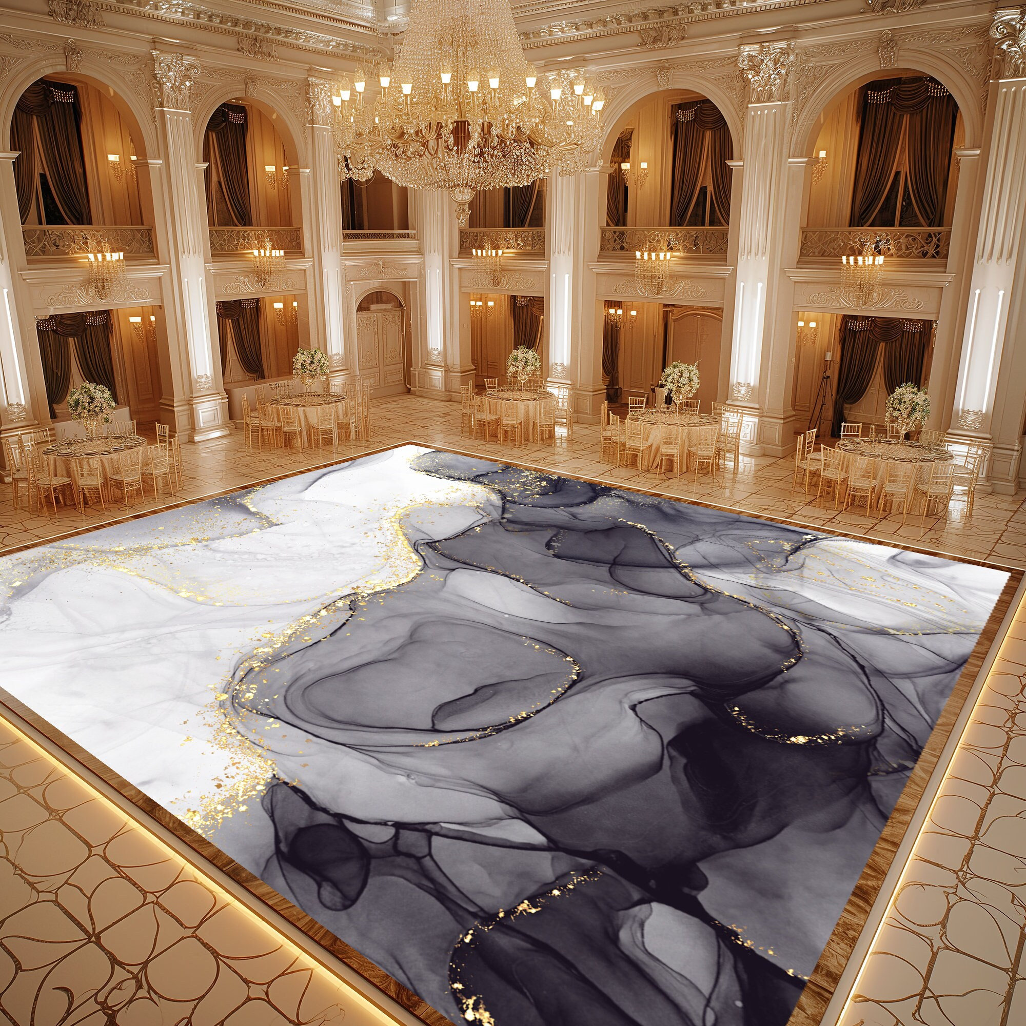 Marble Dance Floor Wrap Retirement Party Decor Wedding Anniversary ...