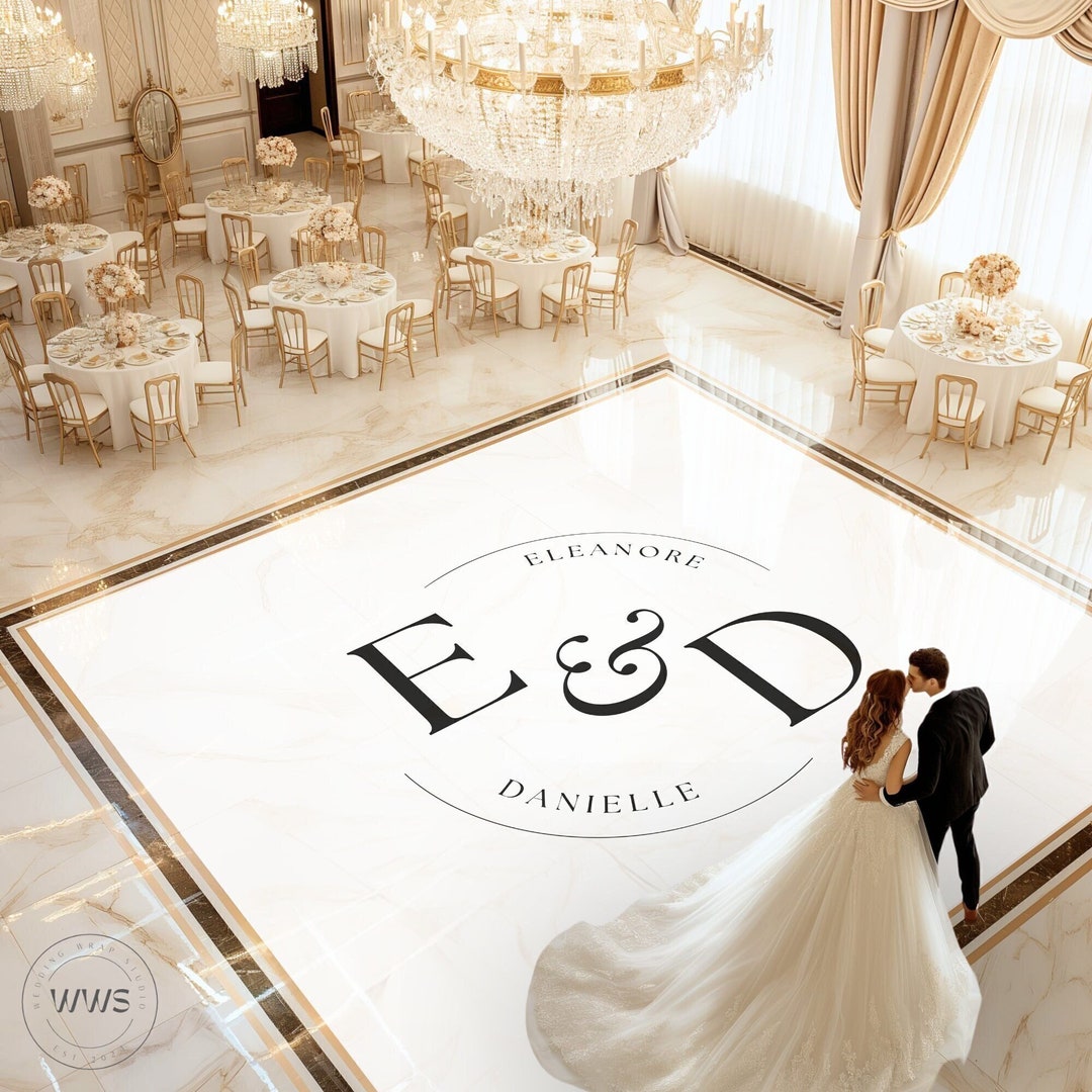 Custom Wedding Dance Floor Wrap | Self Stick Dance Floor | Monogram ...