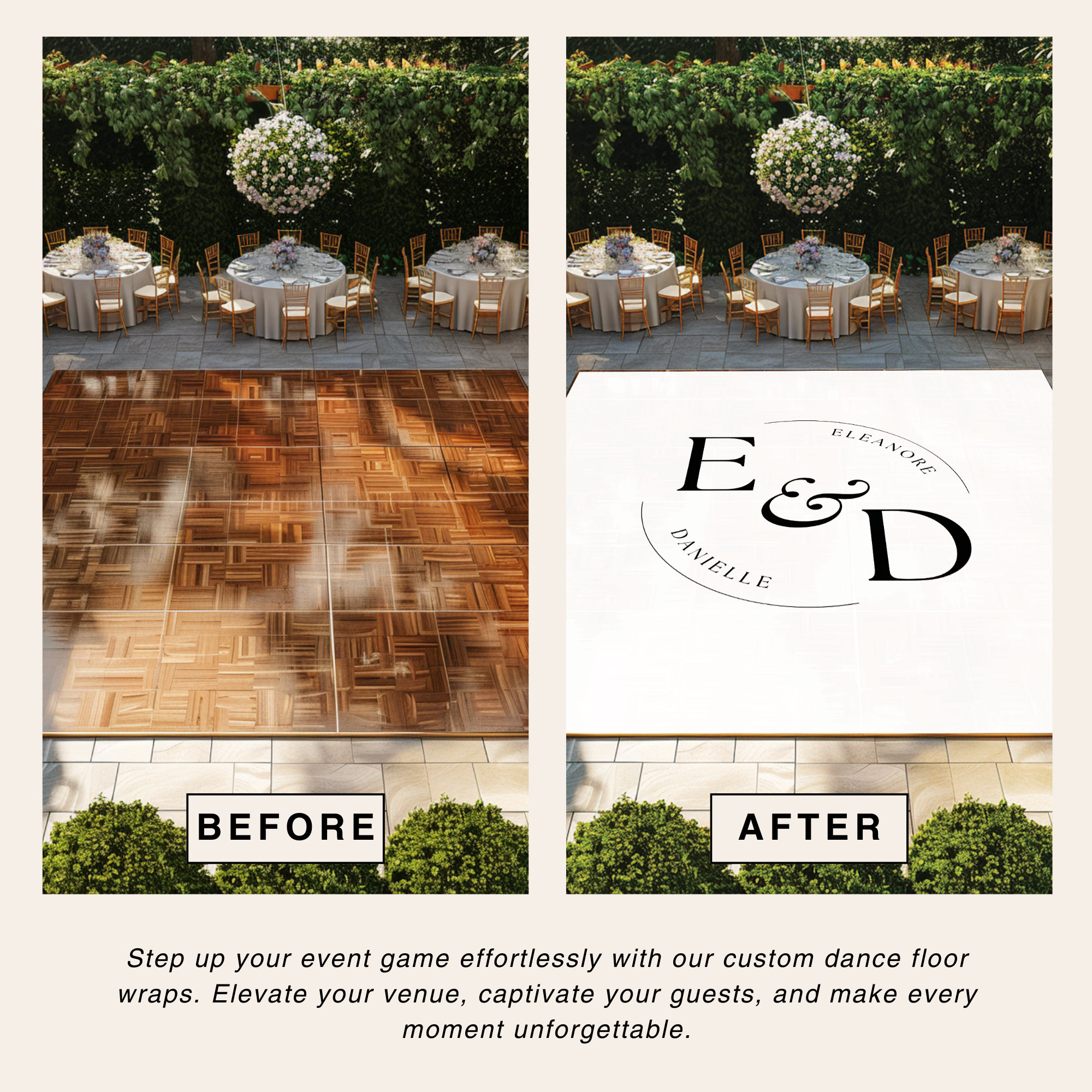 Custom Dance Floor Decal Dance Floor Mural Vinyl Event Dance Floor Gold ...