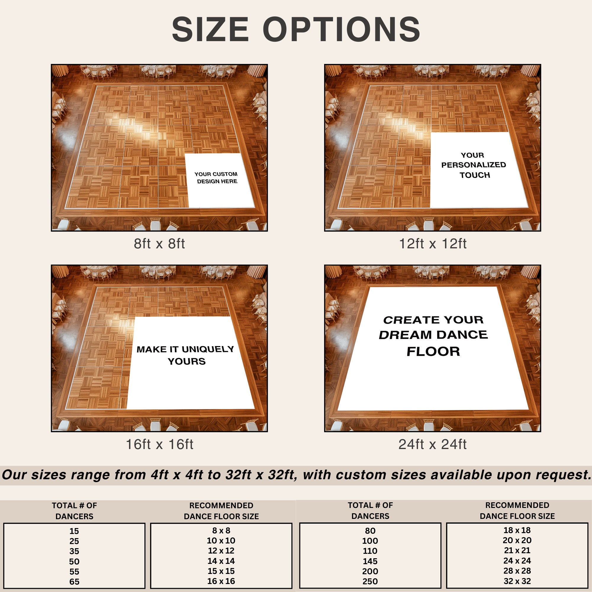 Wedding Dance Floor Wrap | Custom Names Floor Decal | Reception Dance ...