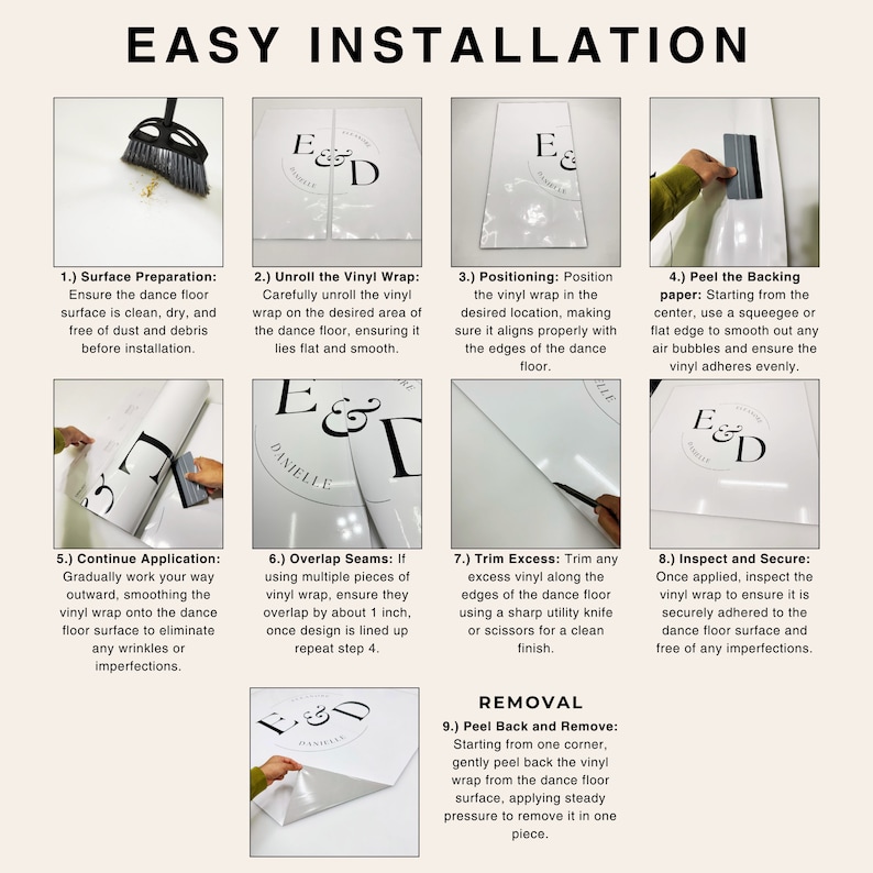 Premium White Gloss Vinyl Floor Wrap | Wedding Dance Floor | Event ...