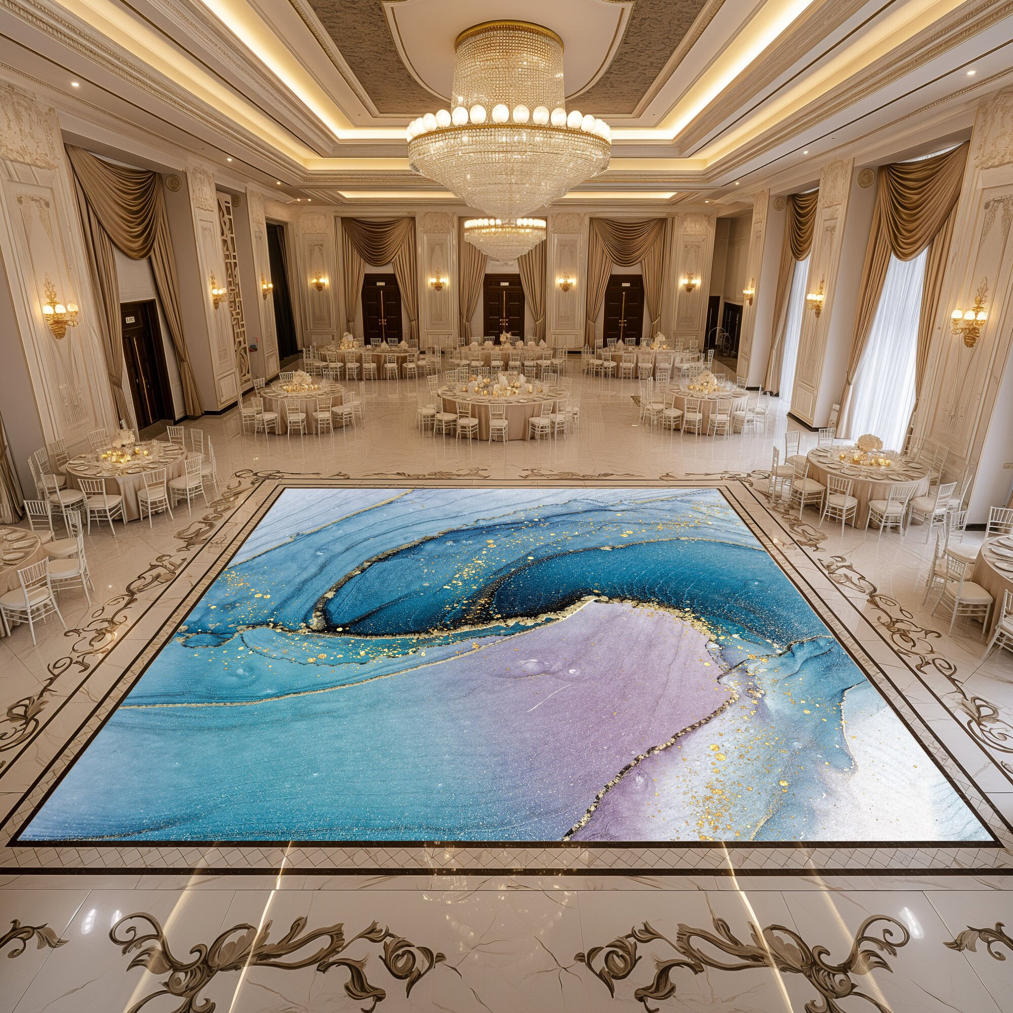 Marble Dance Floor Wrap Retirement Party Decor Wedding Anniversary ...