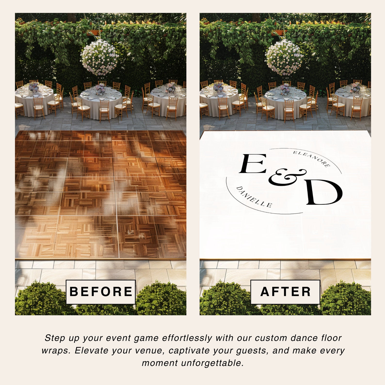 Wedding Dance Floor Wrap | Custom Names Floor Decal | Reception Dance ...