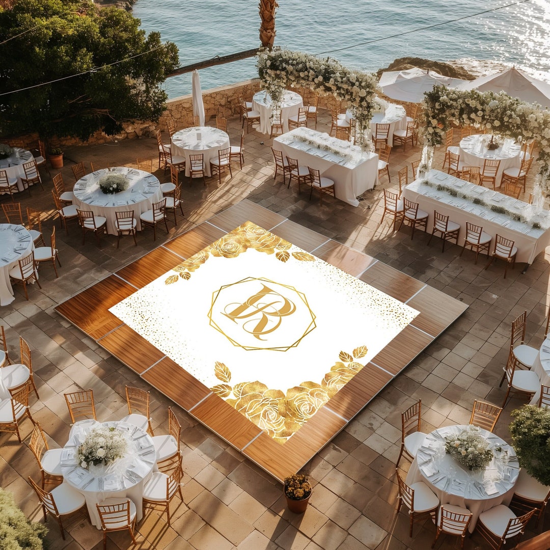 Custom Vinyl Dance Floor | Wedding Dance Floor Wrap | Premium Dance Floor | Monogram Floor Decal ...