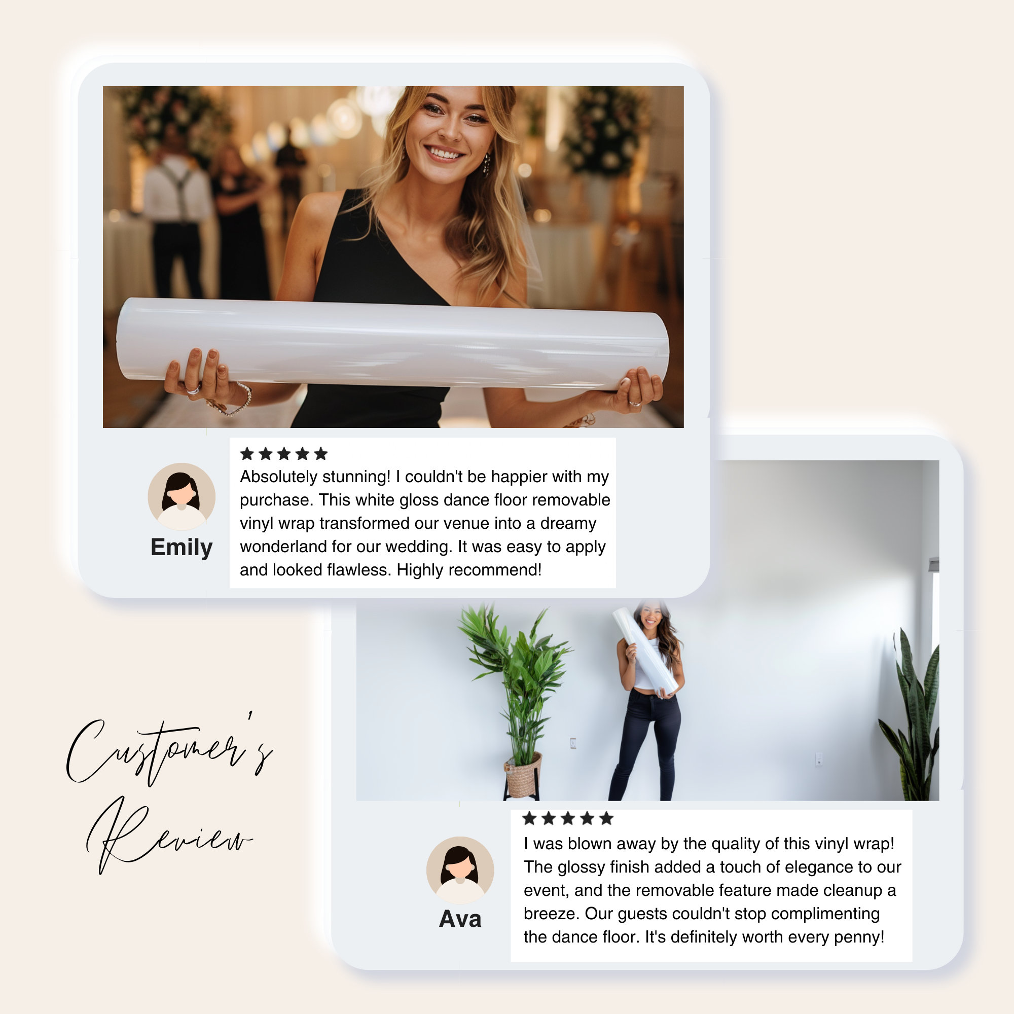 White Matte Vinyl Floor Runner | Removable Floor | Long Ceremony Runner ...