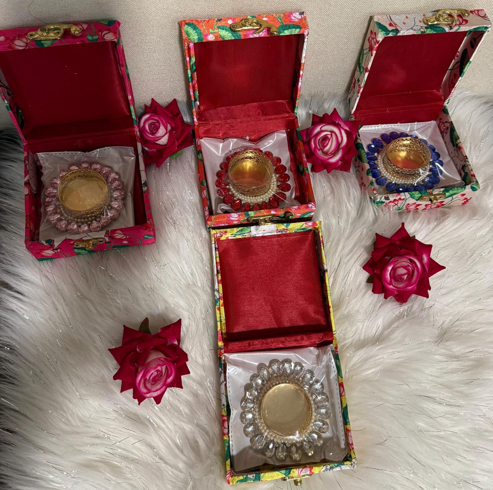 Handmade Pichwai Print Decorative Box With Tea Light Holder – Indian ...