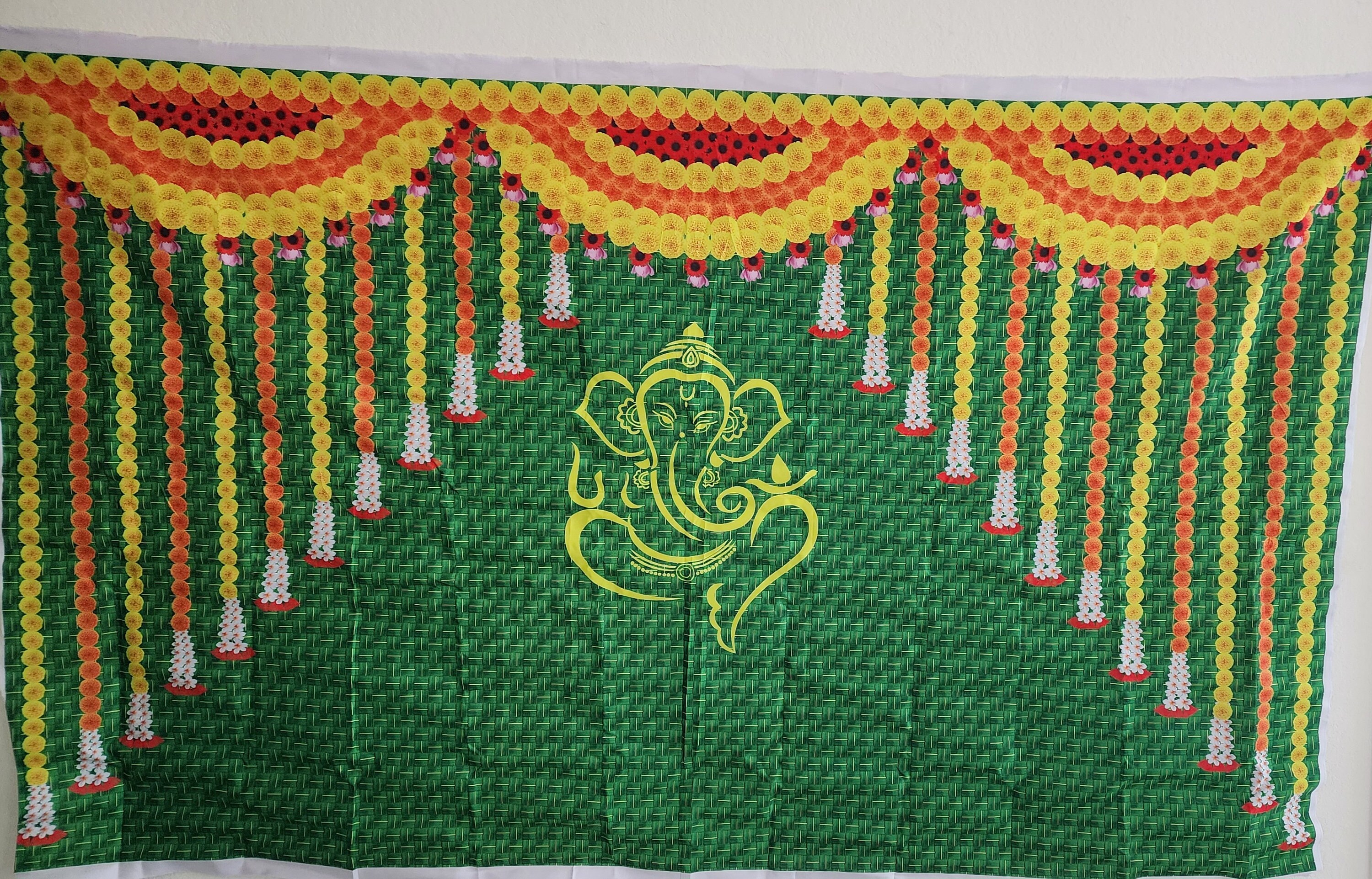 Pooja Backdrop Cloth Lord Ganpati Design for All Pooja/house Functions ...
