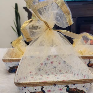 Wedding Gift Boxes Decorative Sweet Packing Basket Bridesmaid Groomsmen ...