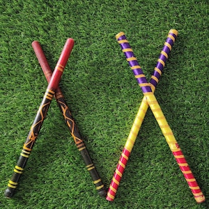 Handmade Dandiya Sticks: Traditional Indian Navratri Dance Wooden Pair ...