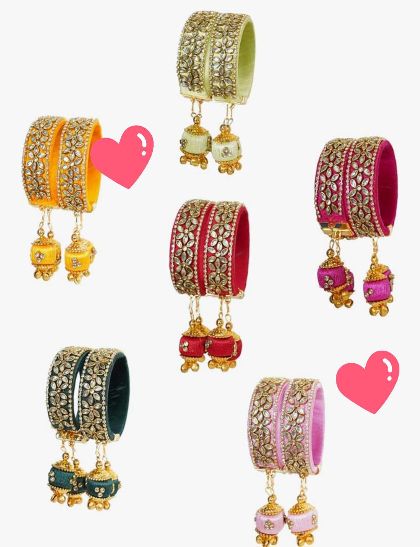 Indian Resham Bangle Traditional Handmade Jewelry Diwali Wedding Gift ...