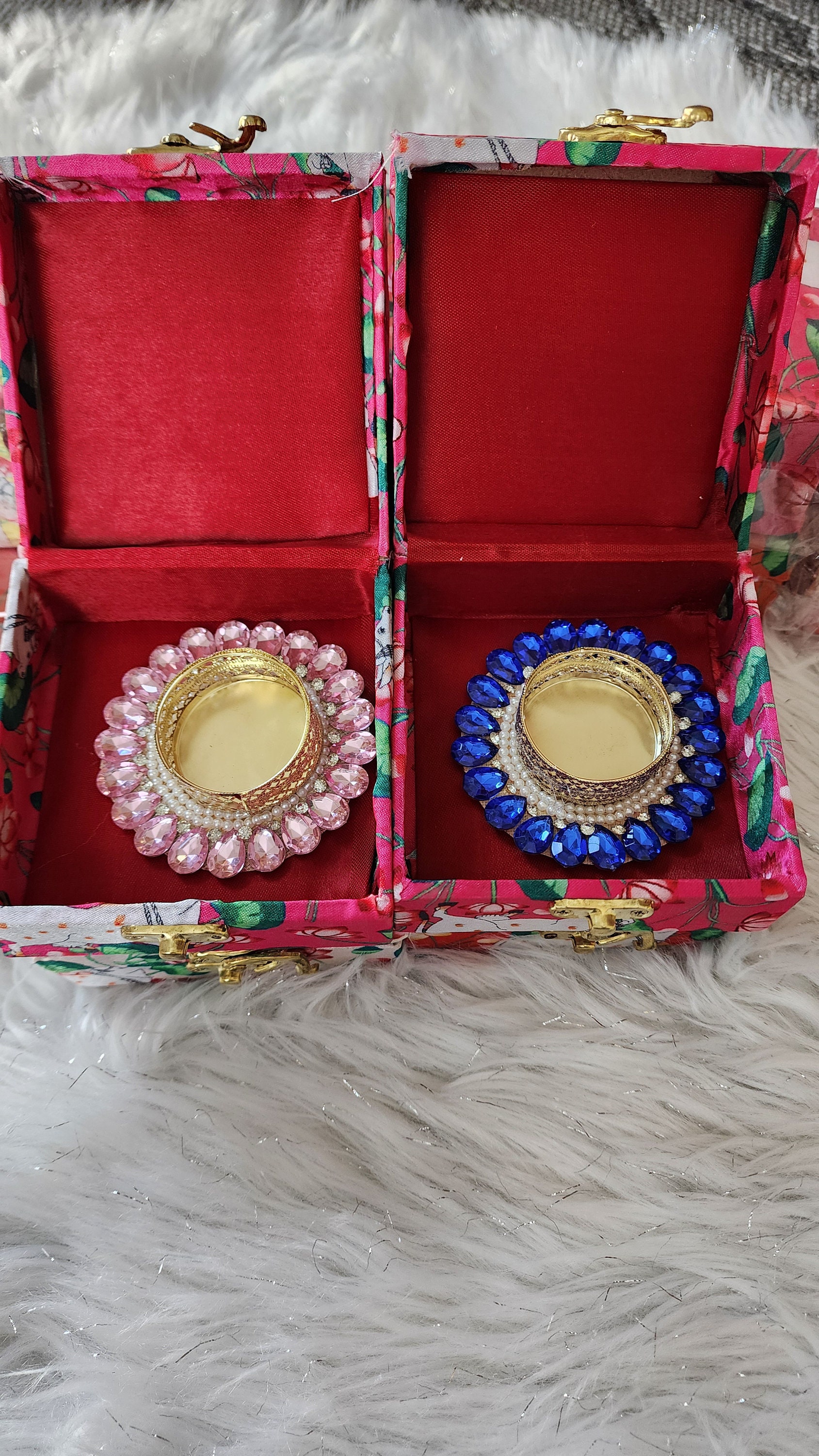 Pichwai Print Handmade Box With Tea Light Candle Holder - Etsy