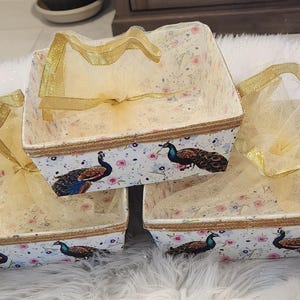 Wedding Gift Boxes Decorative Sweet Packing Basket Bridesmaid Groomsmen ...