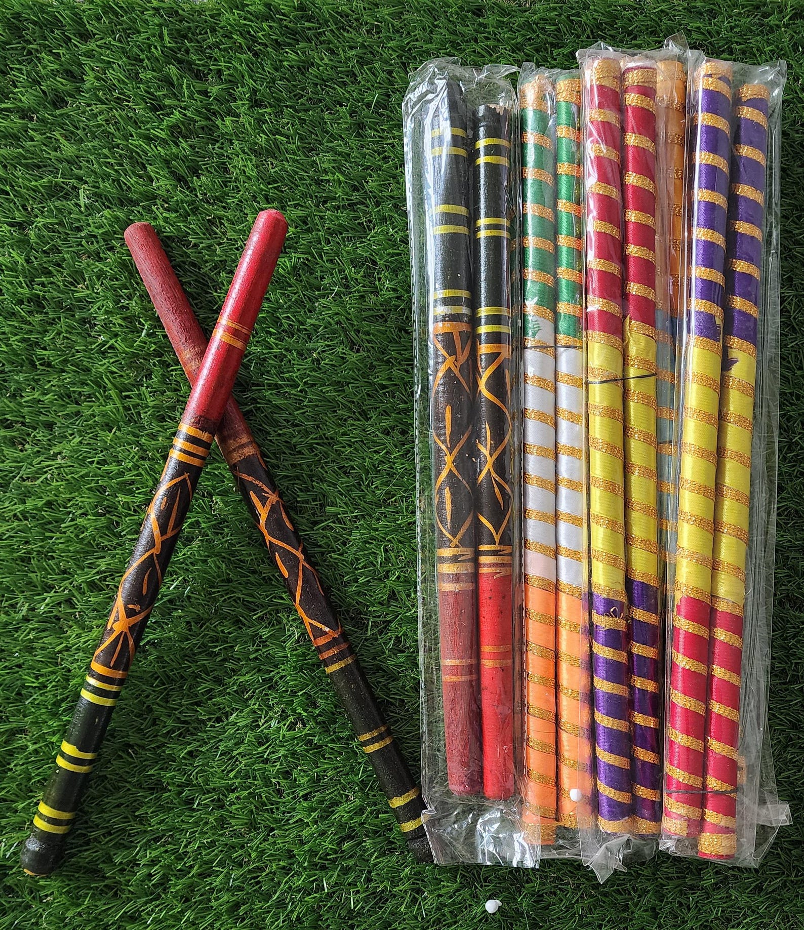Handmade Dandiya Sticks: Traditional Indian Navratri Dance Wooden Pair ...