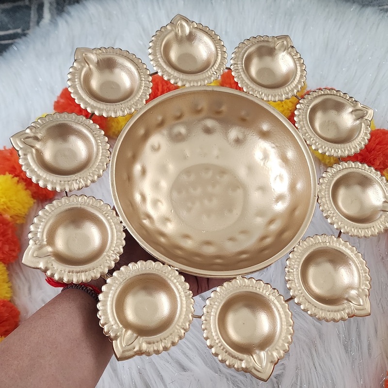 Diya With Flowers - Etsy