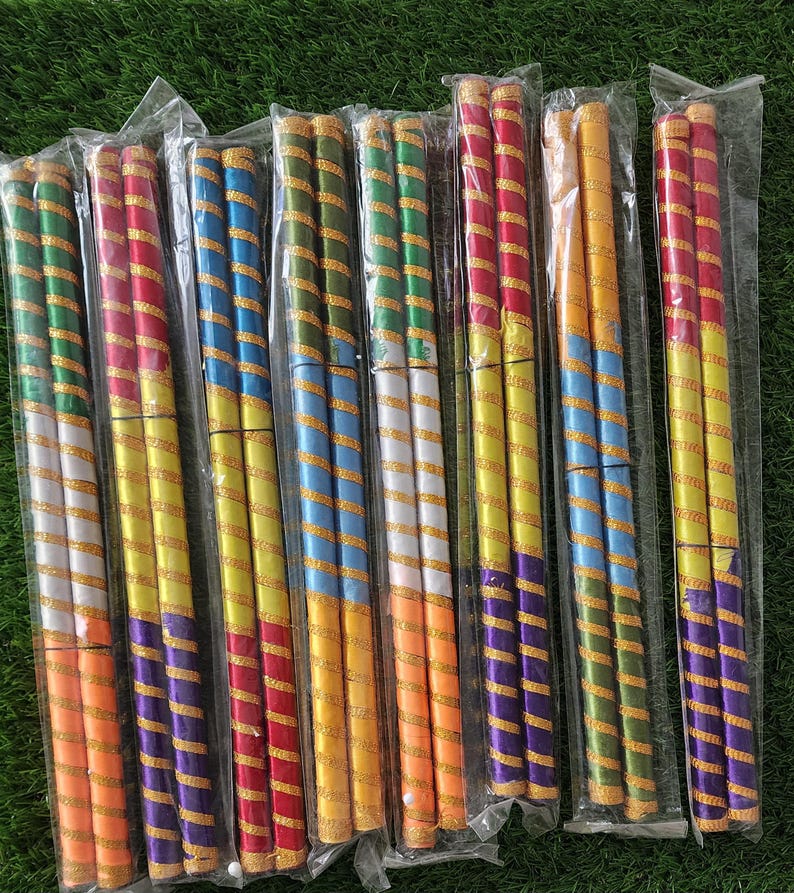 Handmade Dandiya Sticks: Traditional Indian Navratri Dance Wooden Pair ...