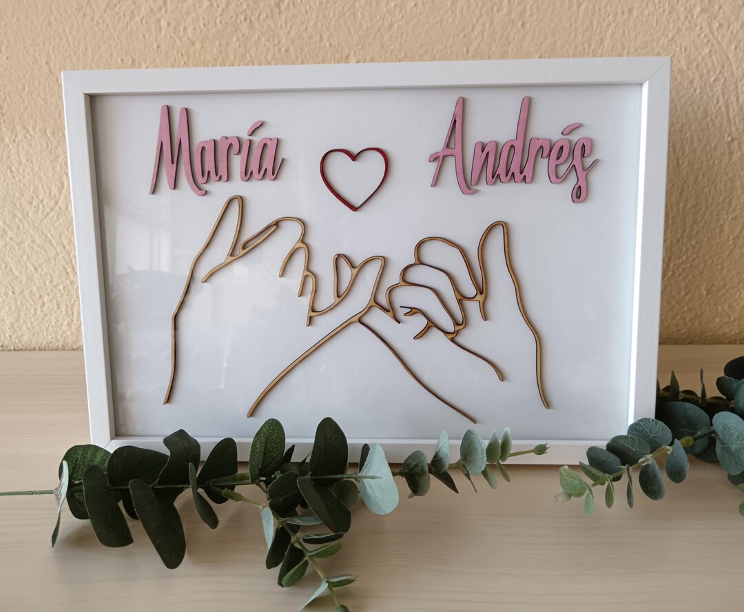 Personalized Frame With Interlaced Hands. - Etsy