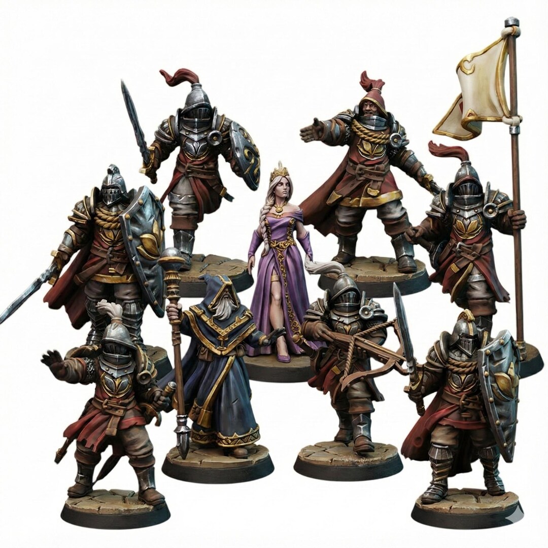 Miniaturas de Escort the Queen / Resina impresa en 3D DnD TTRPG ...