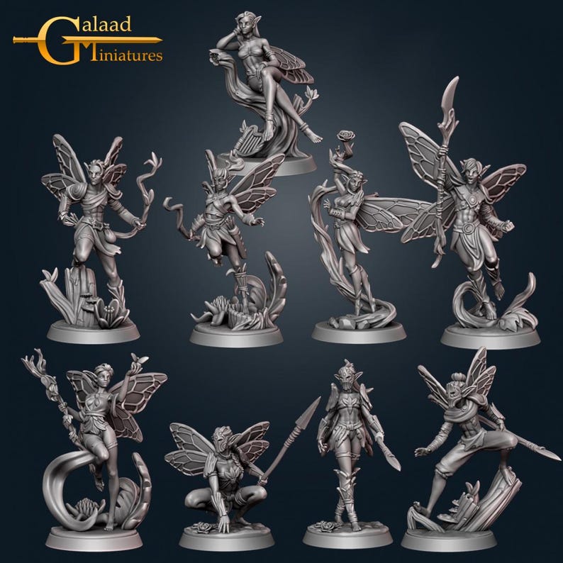 Elven Fairy Miniatures | Resin 3D Printed Dnd TTRPG Fantasy Pathfinder ...