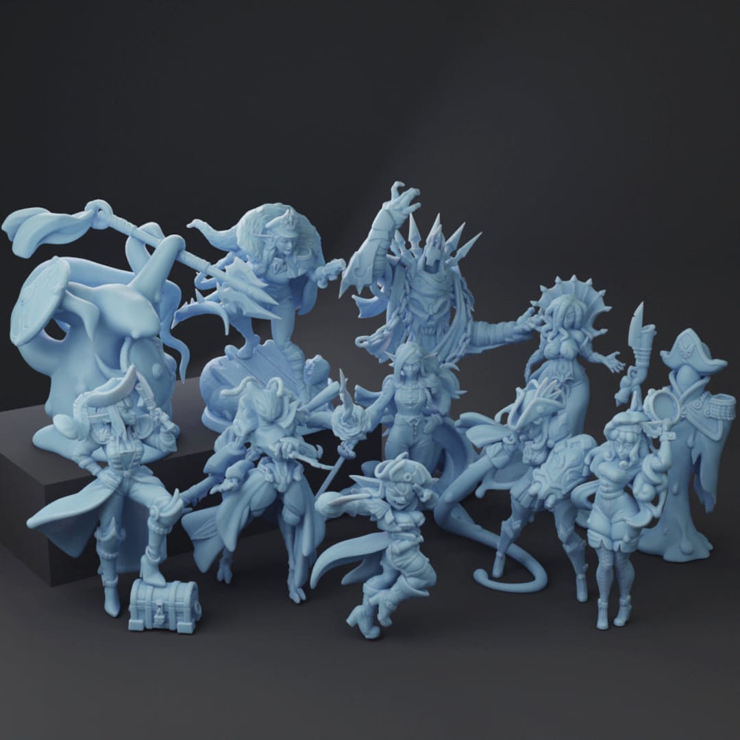 Spell Jammer Miniatures (full Set) | Fantasy Miniature | Twin Goddess ...