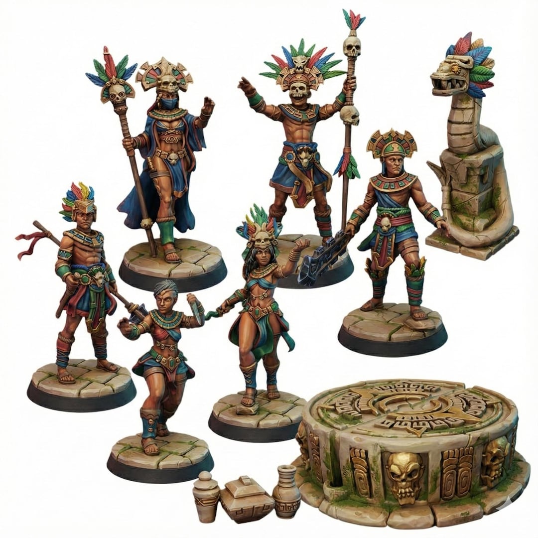 Aztec Miniatures | Resin 3D Printed Dnd TTRPG Fantasy Pathfinder 32mm ...