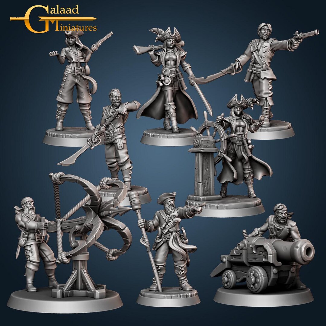 Pirates Crew Miniatures (full Set) | Fantasy Miniature | Galaad ...