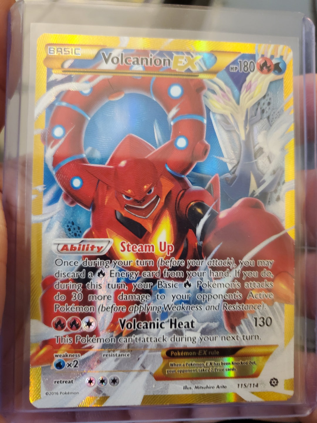Pokemon Card Volcanion EX Steam Siege 115 - Etsy