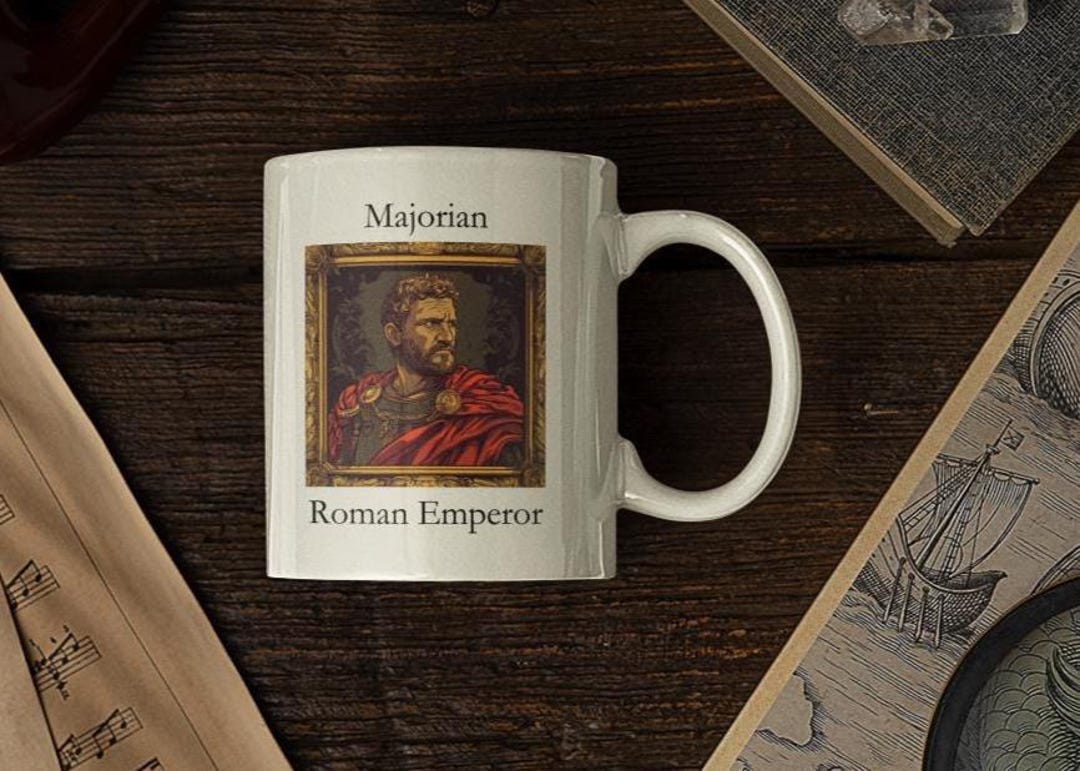Emperor Majorian Ceramic Mug: Vintage Roman History Portrait Coffee Cup ...