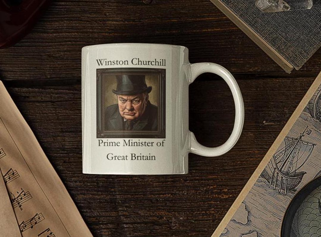 Winston Churchill Portrait Mug: History Buff Gift - Etsy