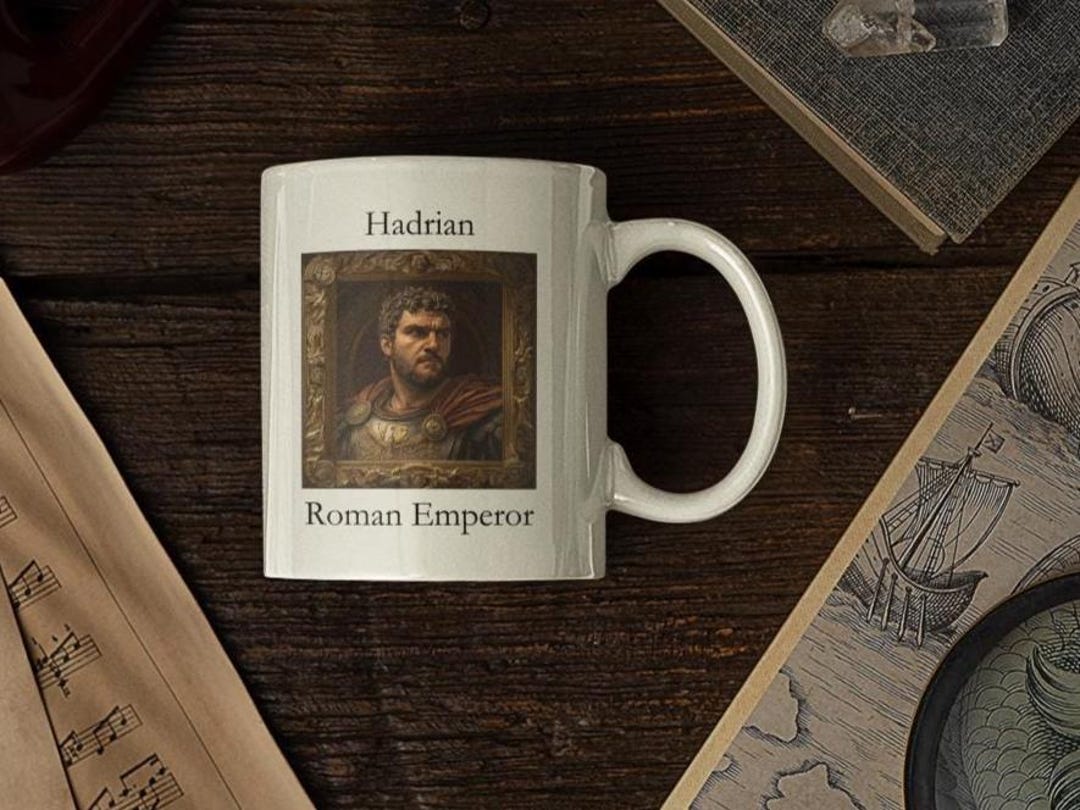 Emperor Hadrian Vintage Style Portrait Ceramic Mug, Historical Coffee ...