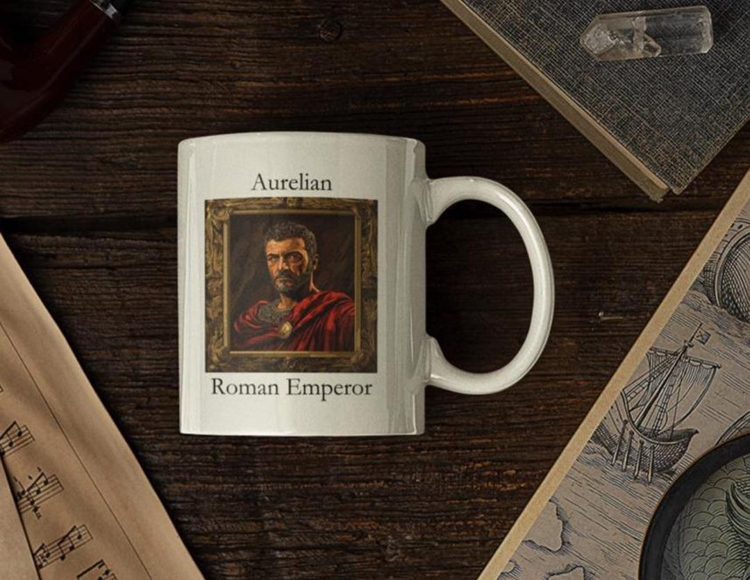 Emperor Aurelian Ceramic Mug: Vintage Roman Empire Portrait - Etsy