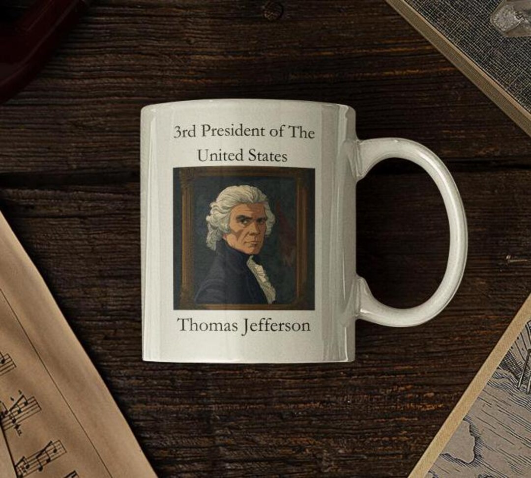 Thomas Jefferson Portrait Coffee Mug: Historical Gift for History Buffs ...