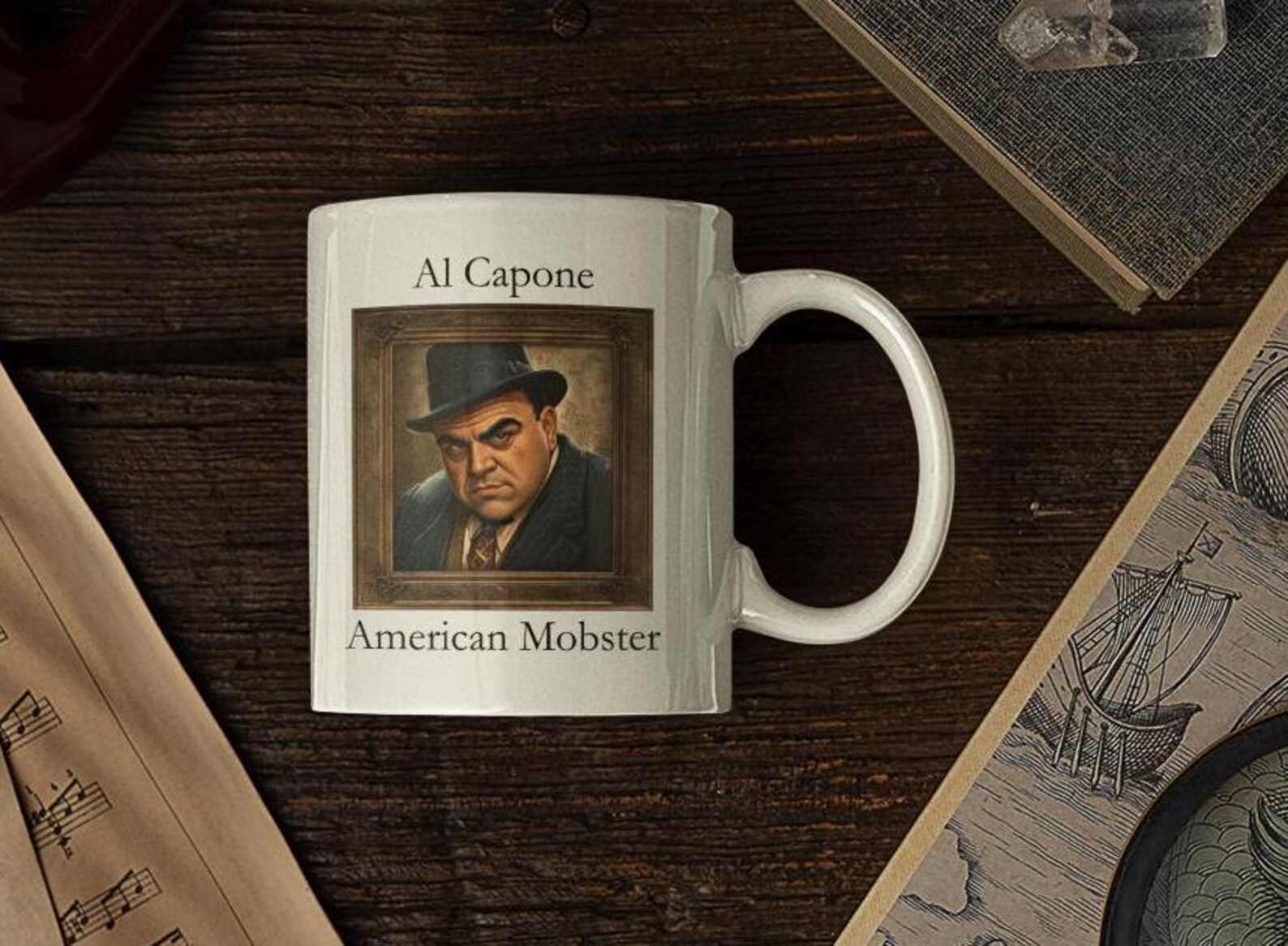 Al Capone Portrait Mug: Vintage American Mobster Coffee Cup - Etsy