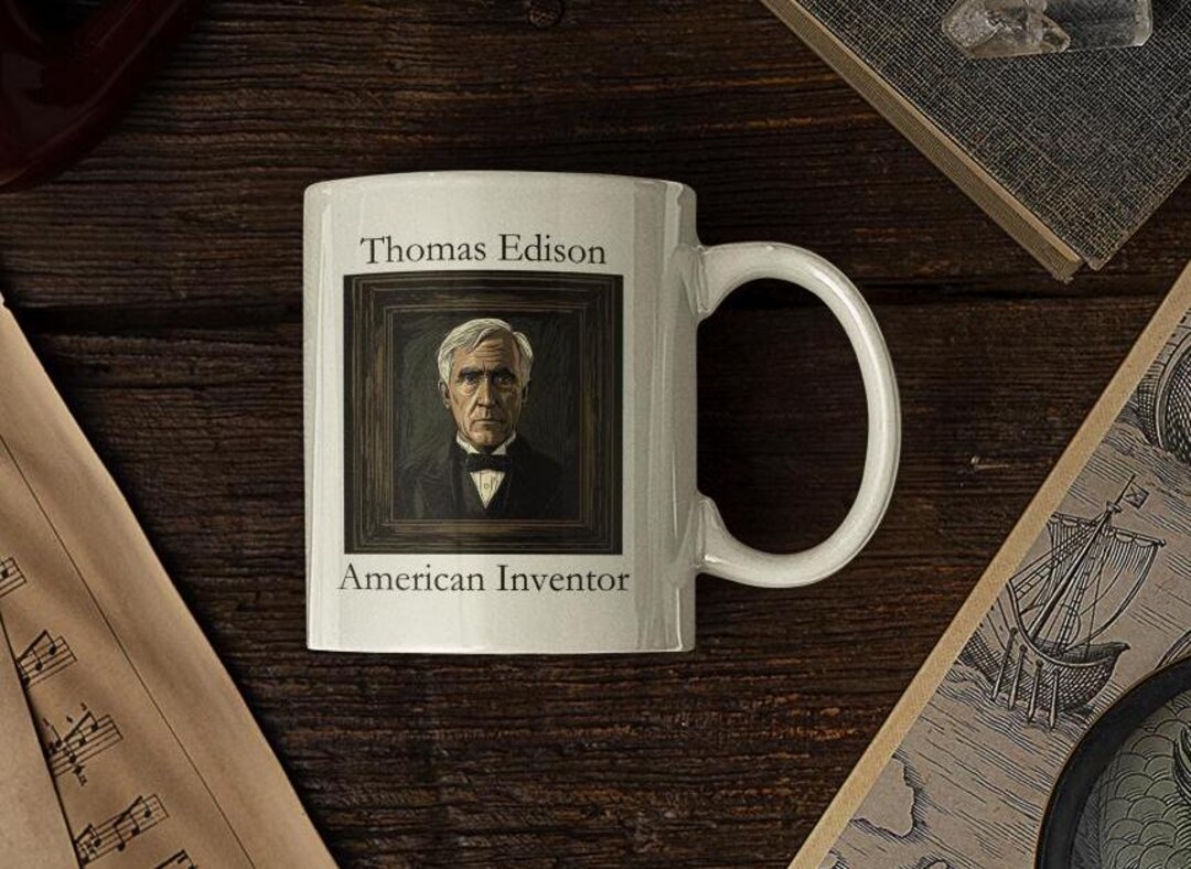 Thomas Edison Portrait Mug: American Inventor Coffee Cup - Etsy